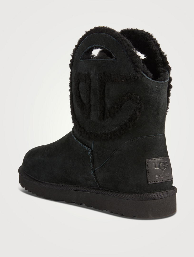 UGG UGG x Telfar Logo Mini Sheepskin Boots | Holt Renfrew Canada