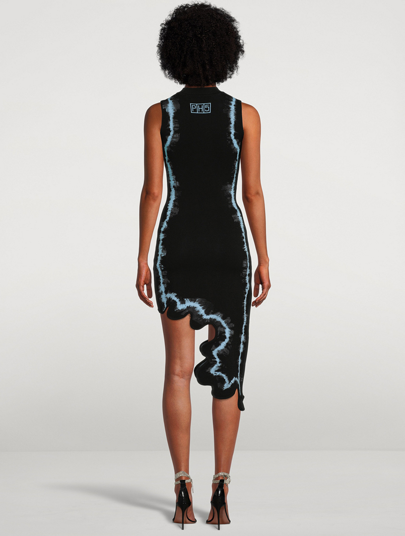 PH5 Brooklyn Wavy Asymmetric Dress In Tie Dye Print | Holt Renfrew Canada