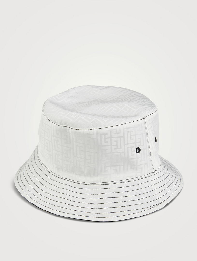 BALMAIN Reversible Mini Monogram Satin Bucket Hat | Holt Renfrew Canada