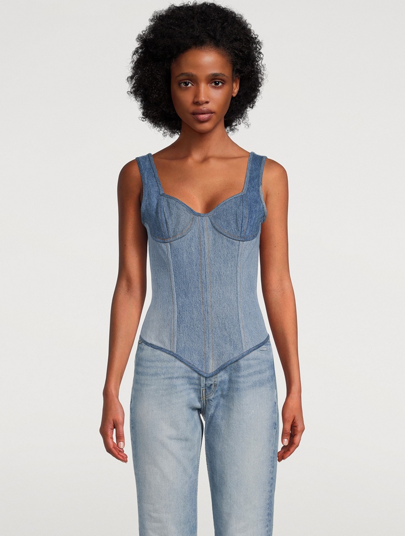 EB DENIM Reclaimed Denim Bustier | Holt Renfrew Canada
