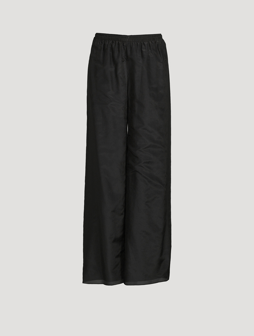 THE ROW Andres Crinkle Cotton Satin Wide-Leg Pant | Holt Renfrew Canada