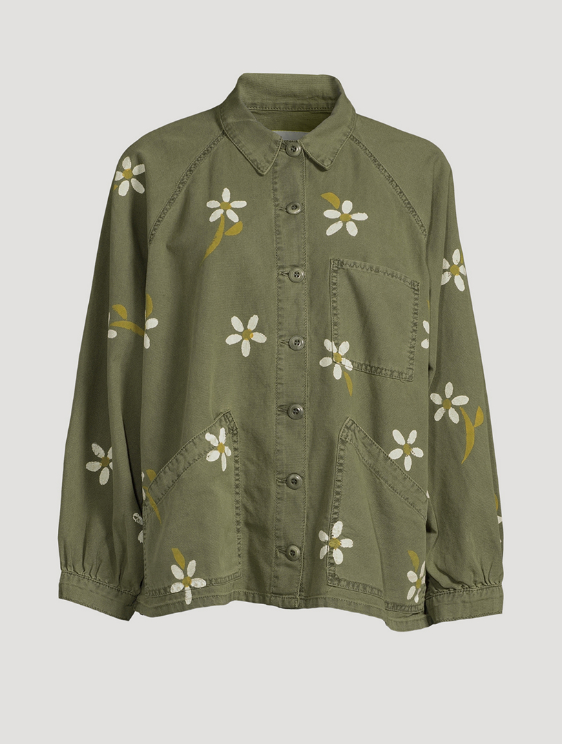 THE GREAT. The Commodore Army Jacket In Floral Print | Holt Renfrew Canada