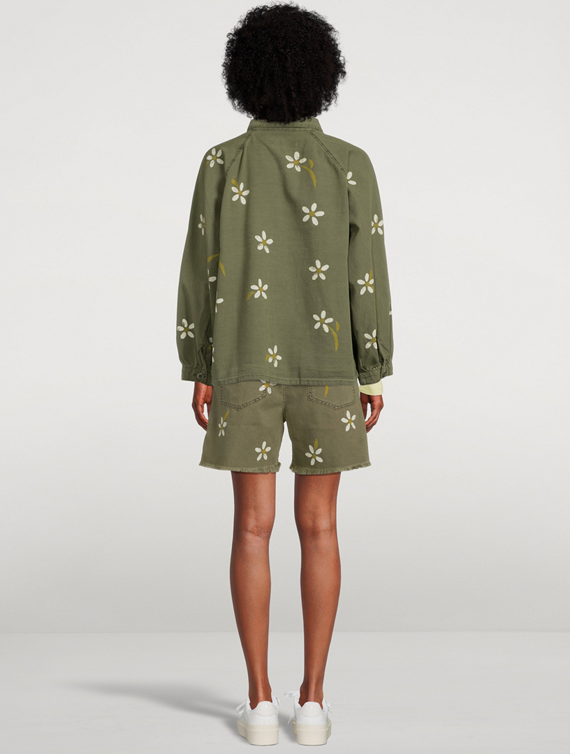 THE GREAT. The Commodore Army Jacket In Floral Print | Holt Renfrew Canada