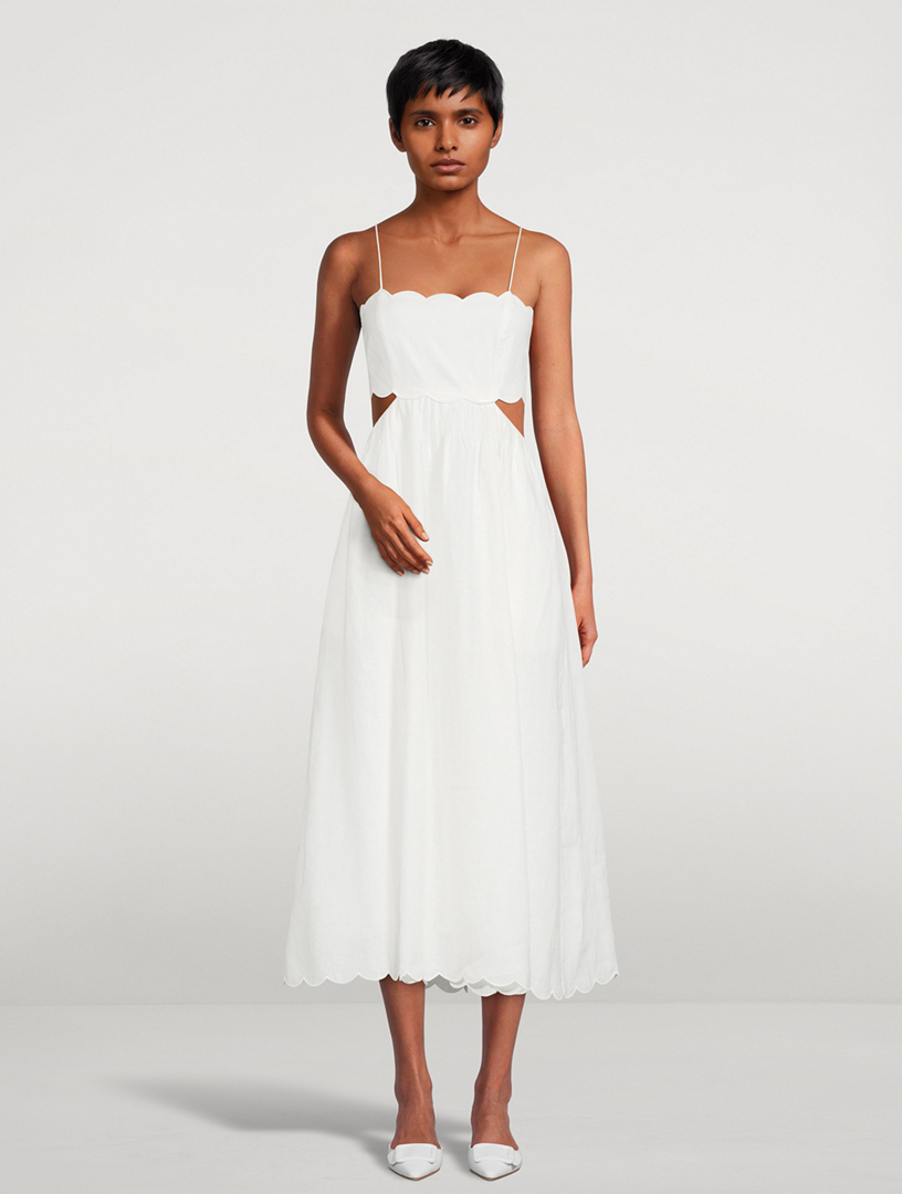 ZIMMERMANN Jude Scallop Midi Dress | Holt Renfrew Canada