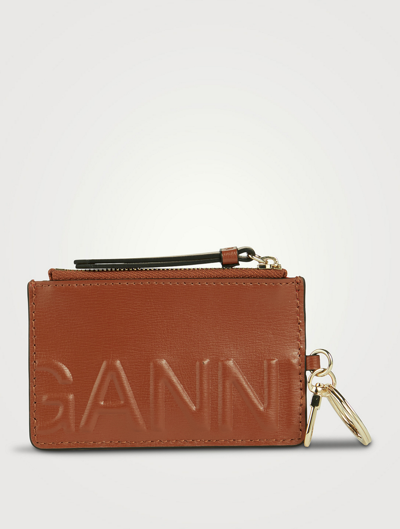 GANNI Banner Leather Zip Coin Purse | Holt Renfrew Canada