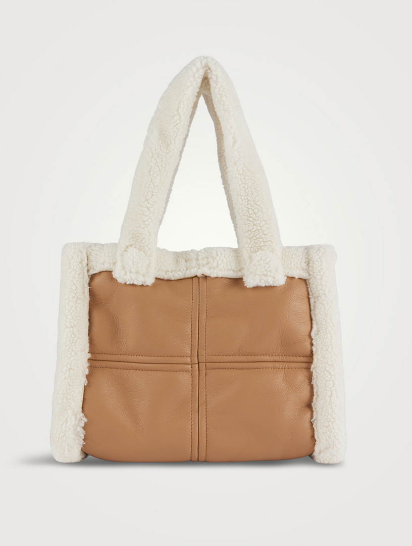 STAND STUDIO Mini Liz Faux Shearling-Trimmed Tote Bag | Holt Renfrew Canada