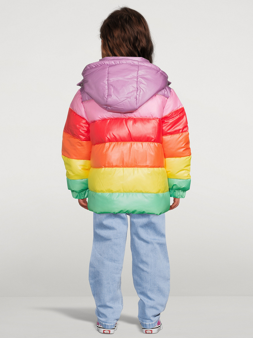 STELLA MCCARTNEY Rainbow Striped Puffer Jacket | Holt Renfrew Canada