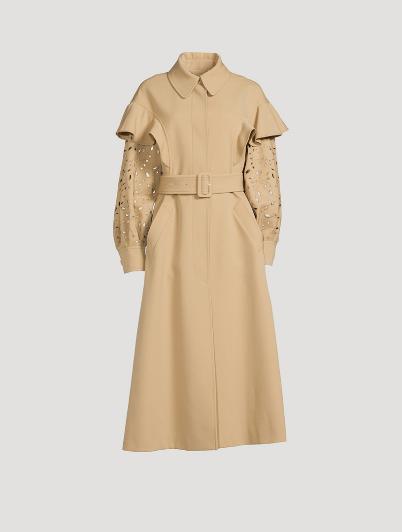 CHLOÉ Ruffled Wool Trench Coat | Holt Renfrew Canada