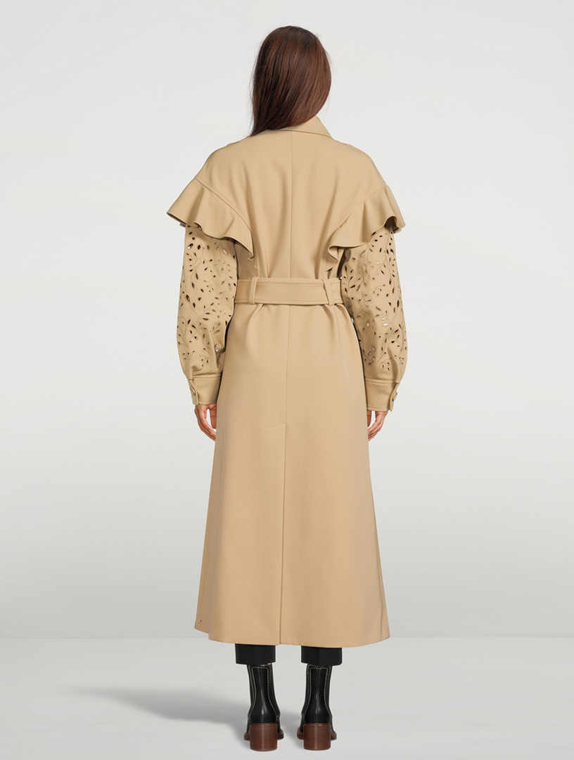 CHLOÉ Ruffled Wool Trench Coat | Holt Renfrew Canada