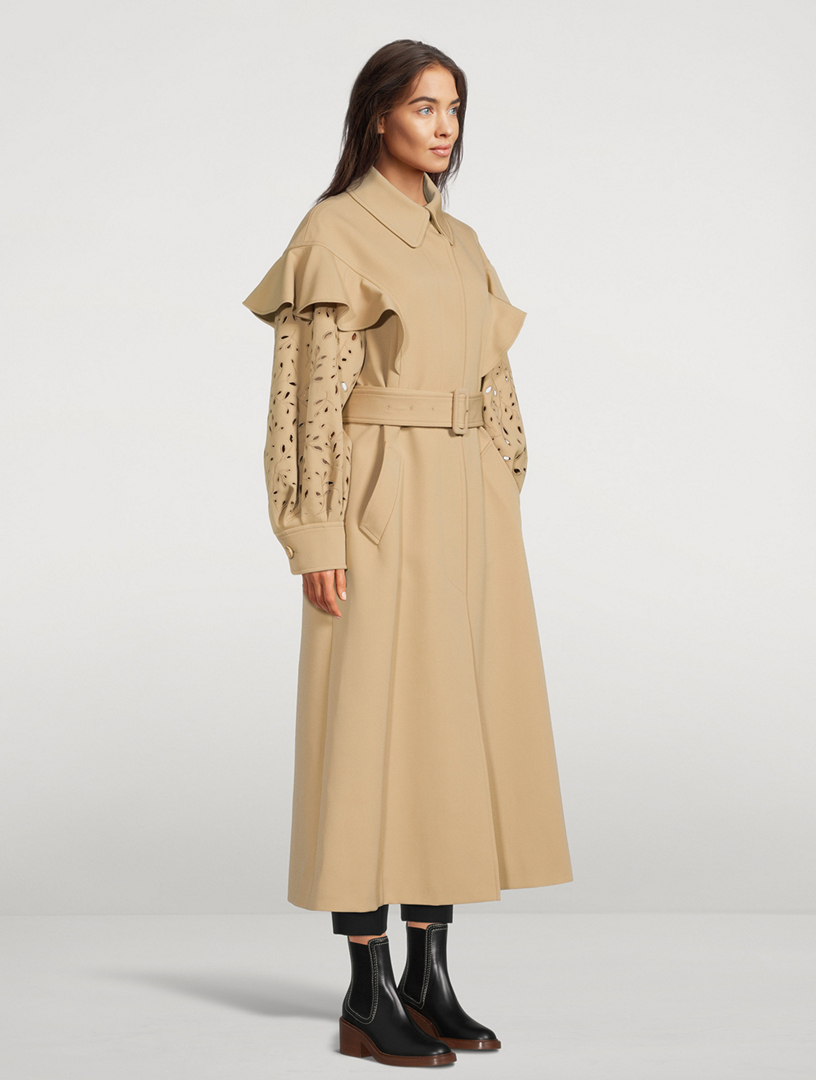 CHLOÉ Ruffled Wool Trench Coat | Holt Renfrew Canada