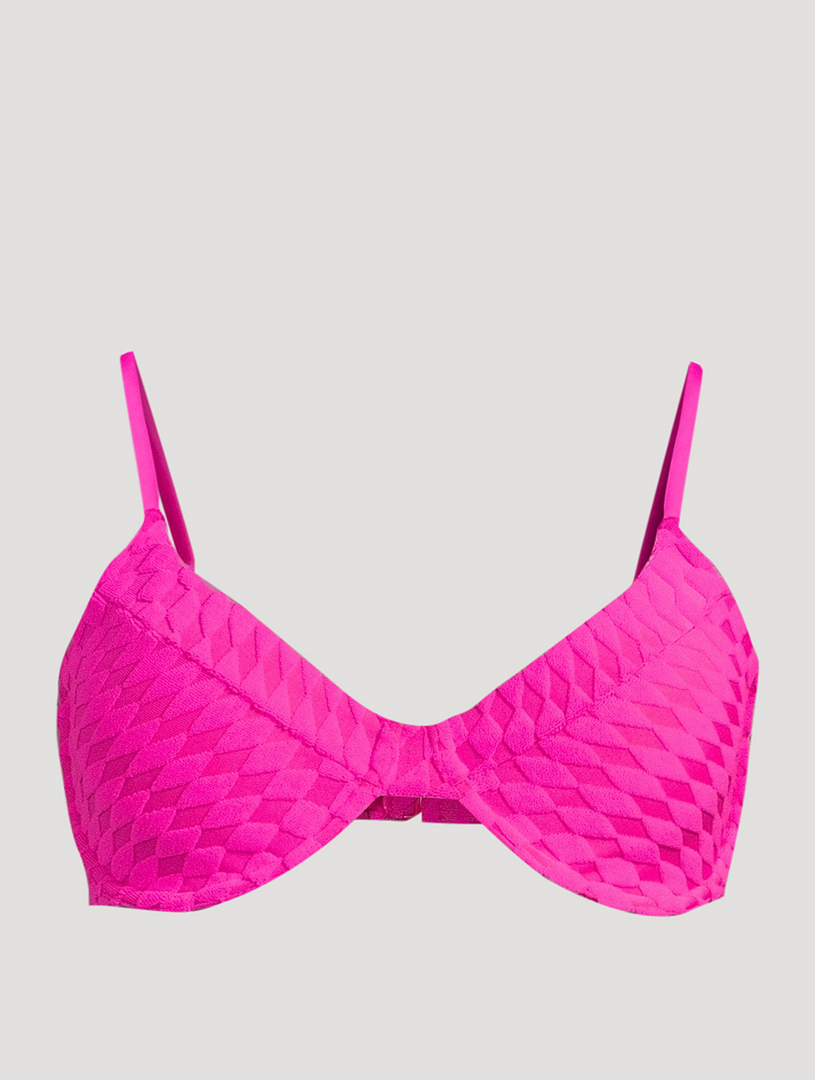 GOOD AMERICAN Jacquard Demi Bikini Top | Holt Renfrew Canada