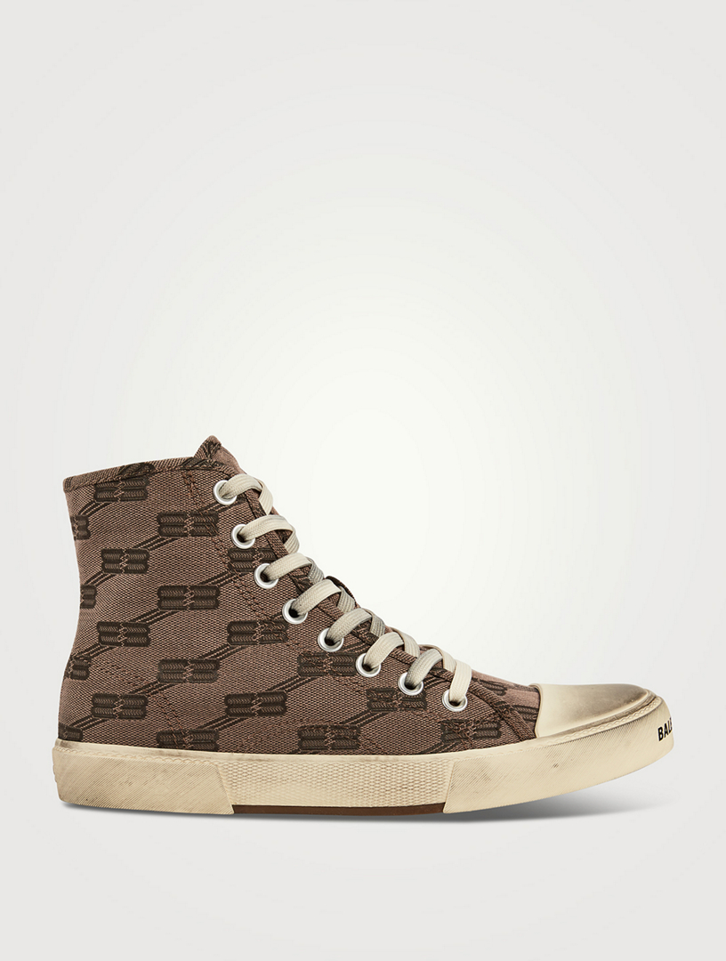 BALENCIAGA Paris BB Monogram Canvas High-Top Sneakers | Holt Renfrew Canada