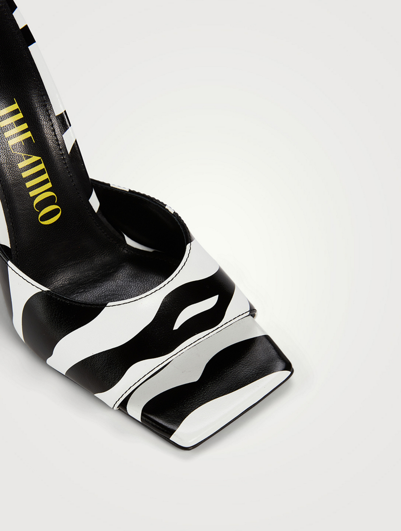 THE ATTICO Devon Leather Mules In Zebra Print | Holt Renfrew Canada
