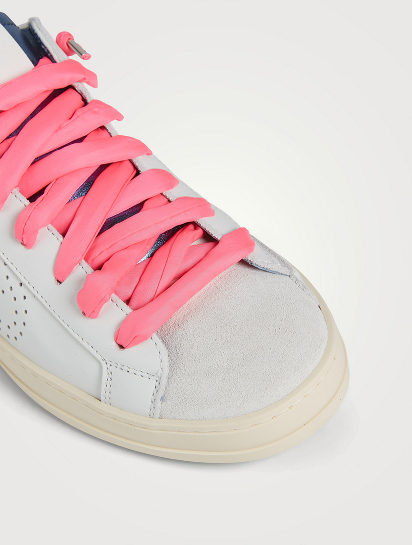 P448 John Metallic Leather And Suede Sneakers | Holt Renfrew Canada