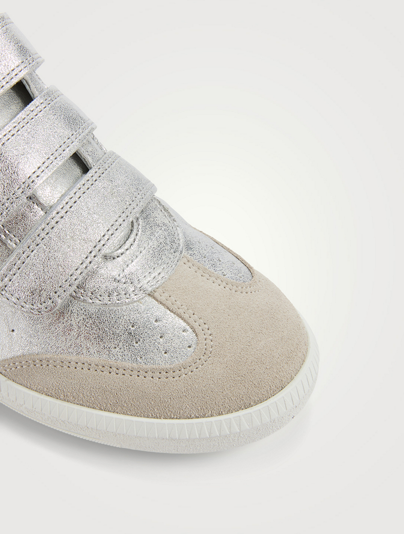 ISABEL MARANT Beth Metallic Leather Sneakers | Holt Renfrew Canada
