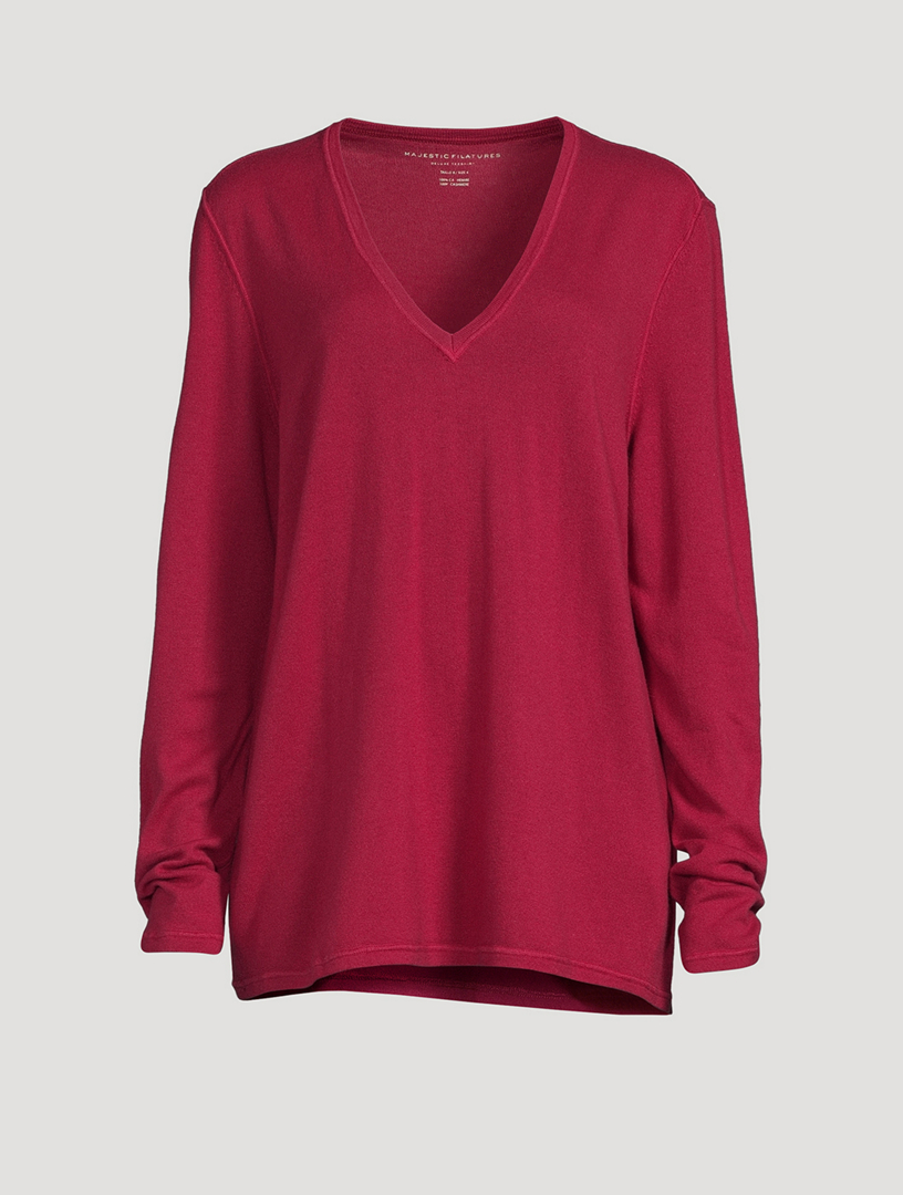 MAJESTIC FILATURES Relaxed Cashmere V-Neck Sweater | Holt Renfrew Canada
