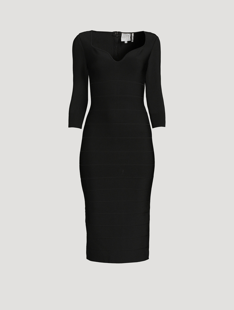 HERVE LEGER Icon Sweetheart Midi Dress | Holt Renfrew Canada