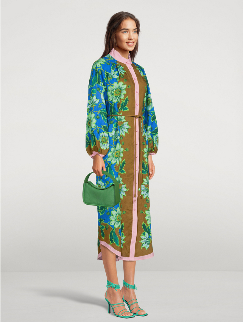 ALEMAIS Winnie Linen Shirt Dress In Floral Print | Holt Renfrew Canada