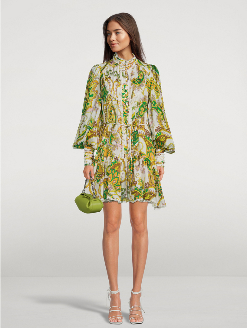 ALEMAIS Octavia Mini Dress In Paisley Print | Holt Renfrew Canada