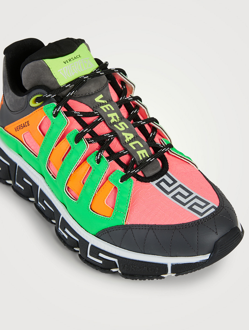 VERSACE Trigreca Leather Sneakers | Holt Renfrew Canada