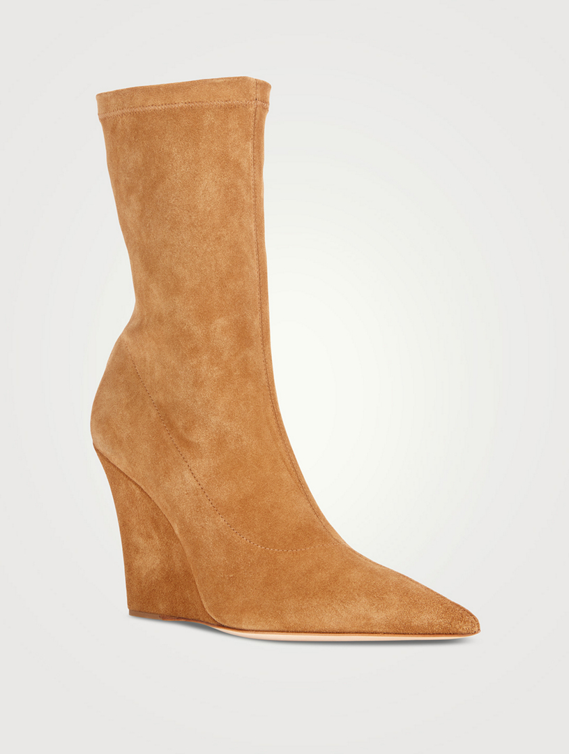 PARIS TEXAS Wanda Suede Wedge Sock Boots | Holt Renfrew Canada