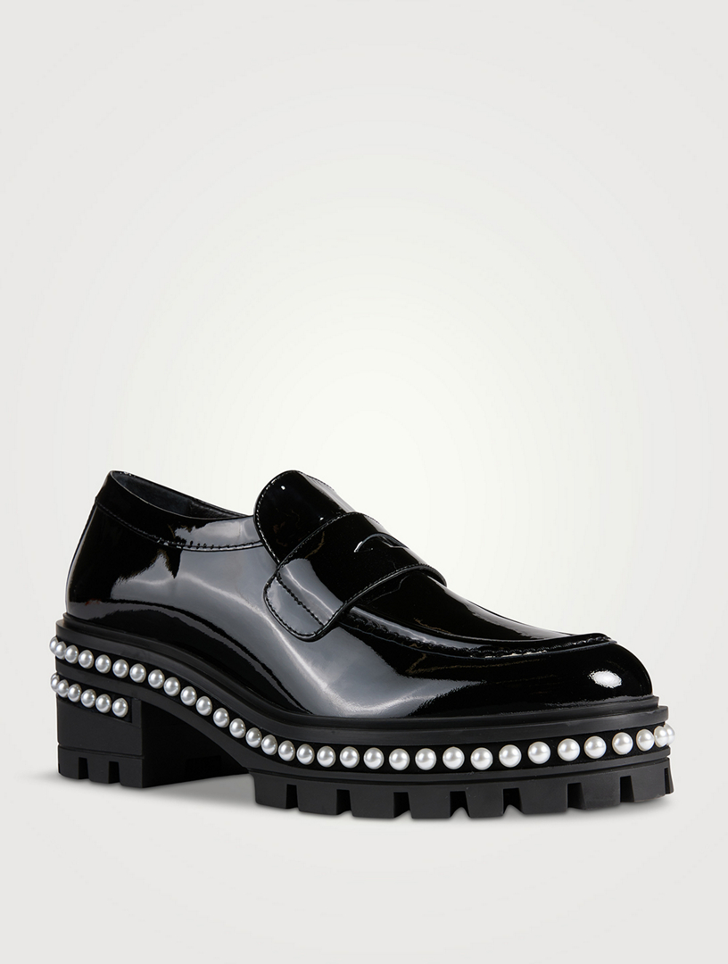 STUART WEITZMAN Soho Pearl Patent Leather Loafers | Holt Renfrew Canada