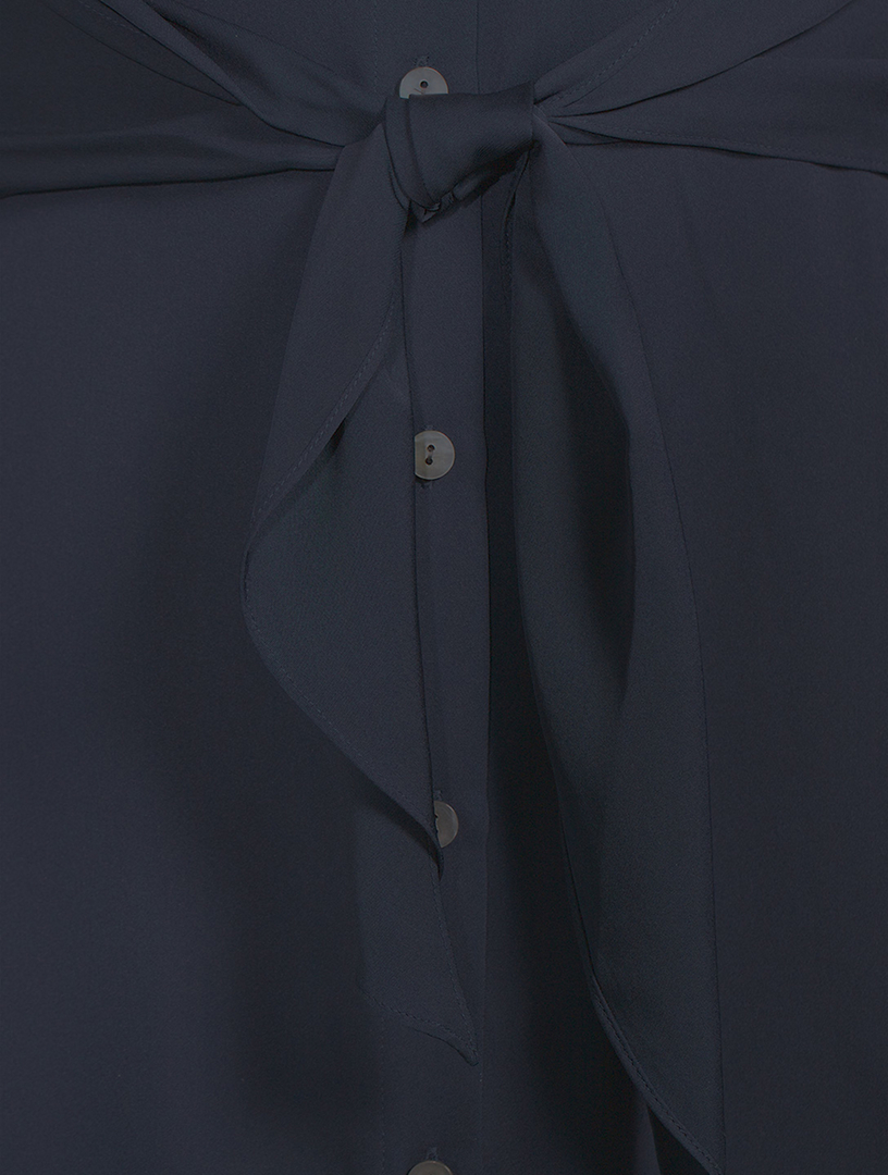 THEORY Silk Georgette Tie-Waist Shirt Dress | Holt Renfrew Canada