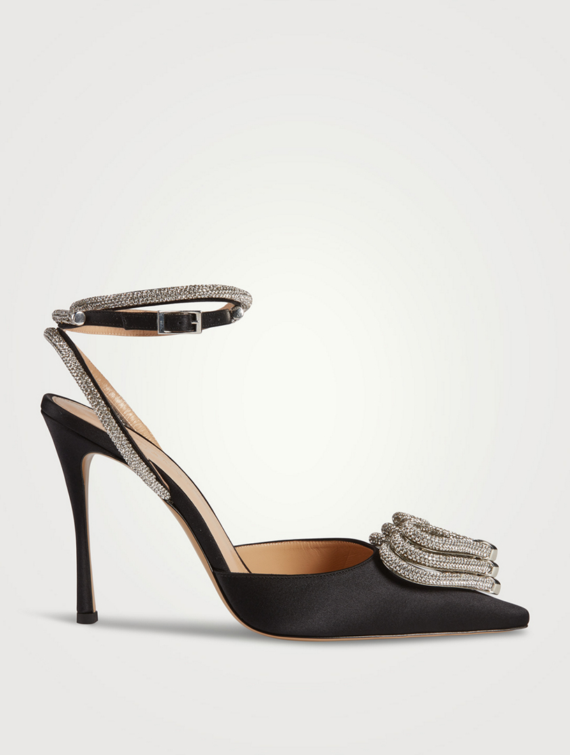 MACH & MACH Triple Heart Crystal-Embellished Satin Pumps | Holt Renfrew ...