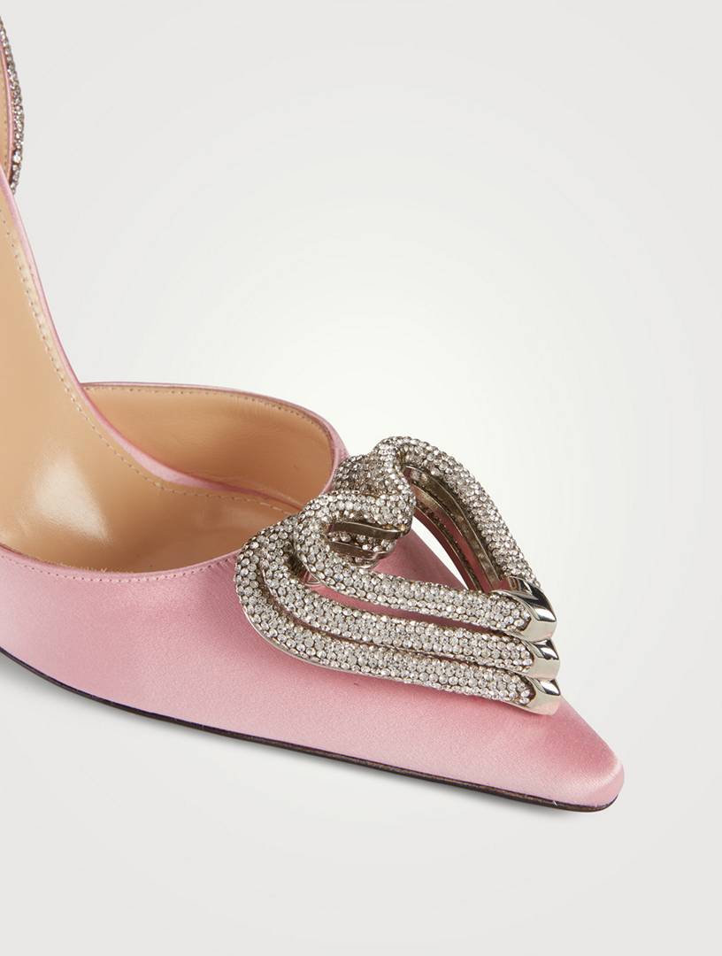 MACH & MACH Triple Heart Crystal-Embellished Satin Pumps | Holt Renfrew ...