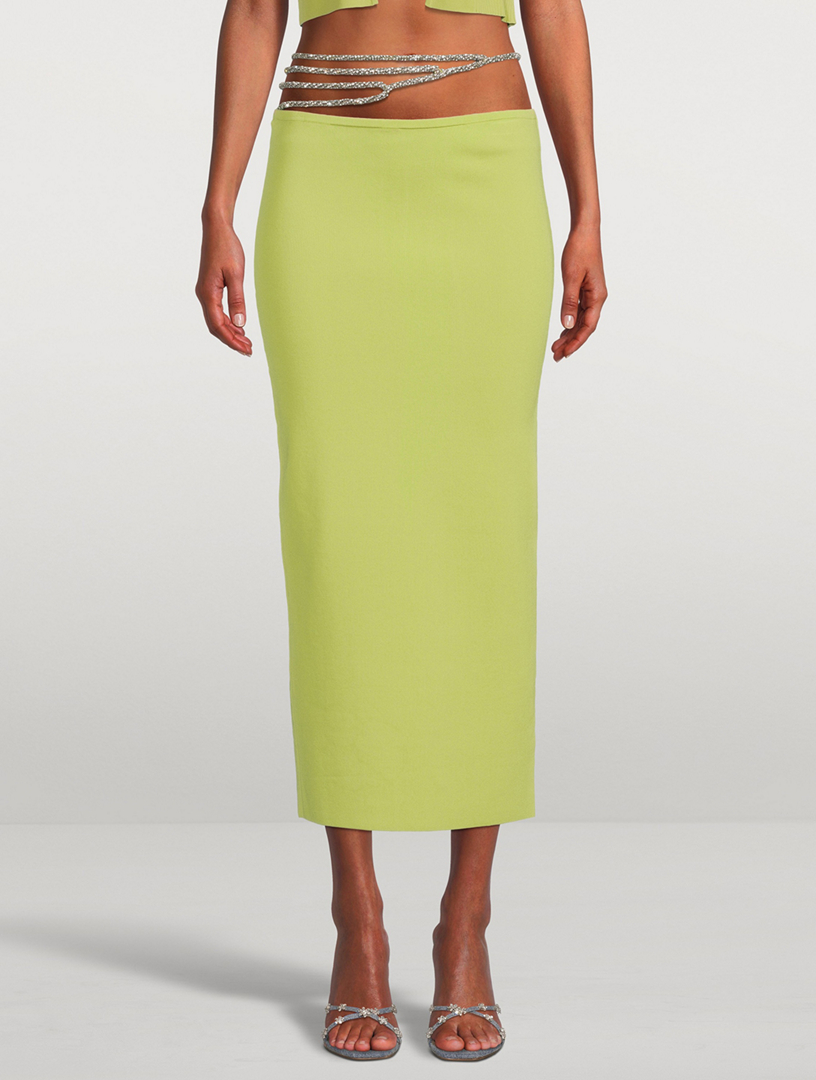 CHRISTOPHER ESBER Crystal Lattice Knit Midi Skirt | Holt Renfrew Canada