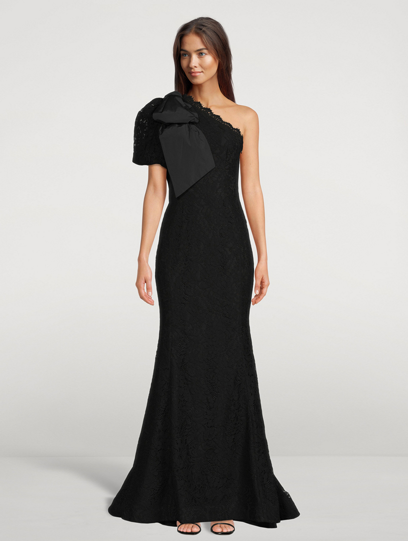 REBECCA VALLANCE Kelsey One-Shoulder Lace Gown | Holt Renfrew Canada