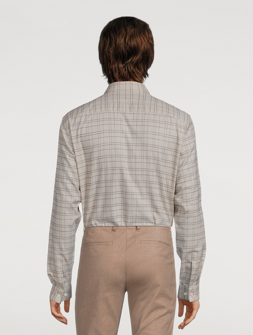 THEORY Irving Grid Cotton Shirt | Holt Renfrew Canada