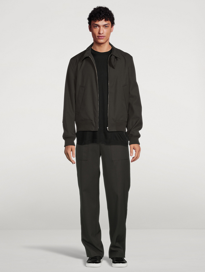 HELMUT LANG Wool-Blend Twill Bomber Jacket | Holt Renfrew Canada