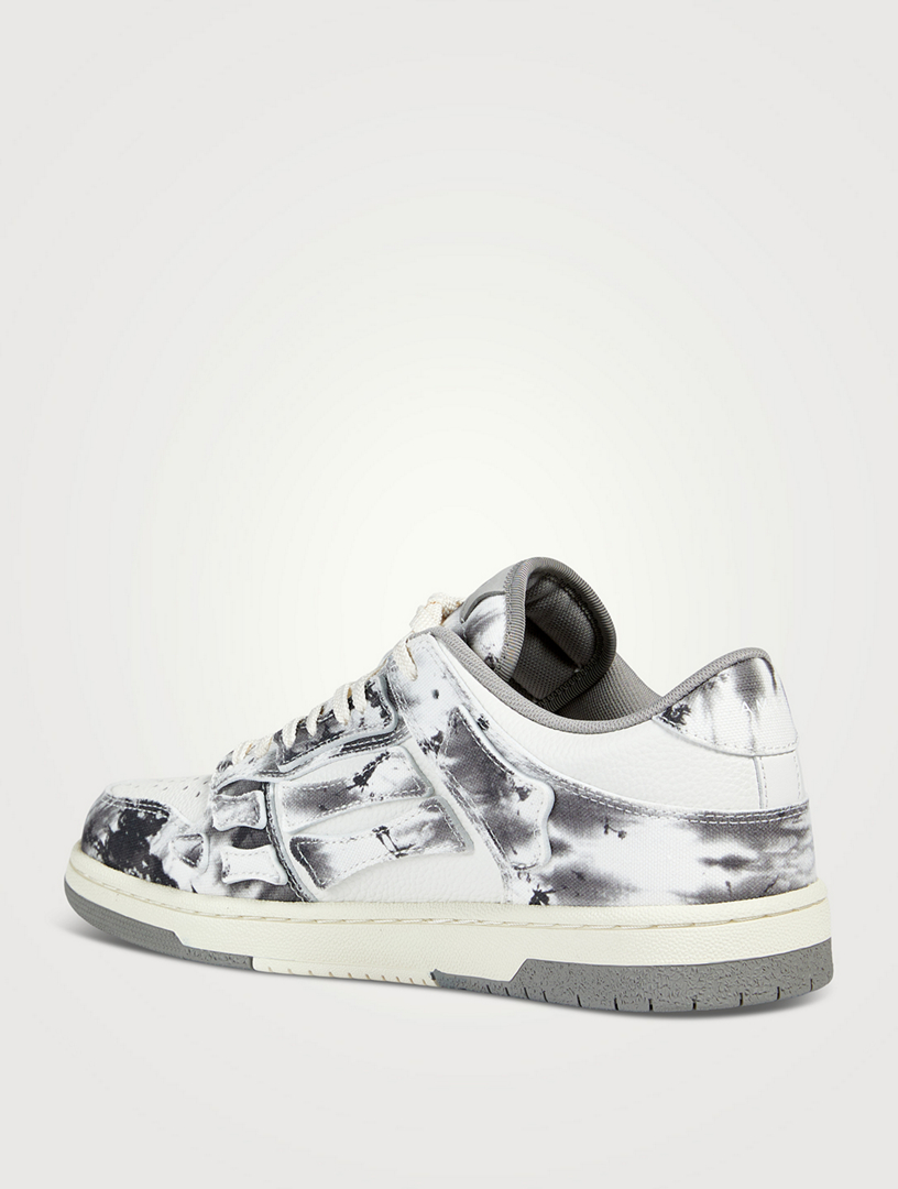 AMIRI Skel Tie-Dye Leather And Canvas Sneakers | Holt Renfrew Canada