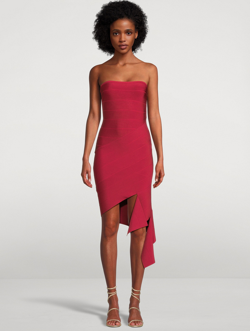 HERVE LEGER Slashed Strapless Mini Dress | Holt Renfrew