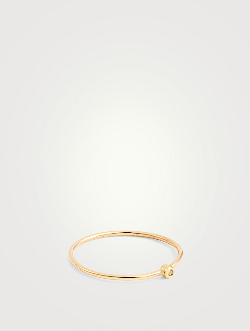 JENNIFER MEYER Gold Thin Ring With Diamond | Holt Renfrew Canada