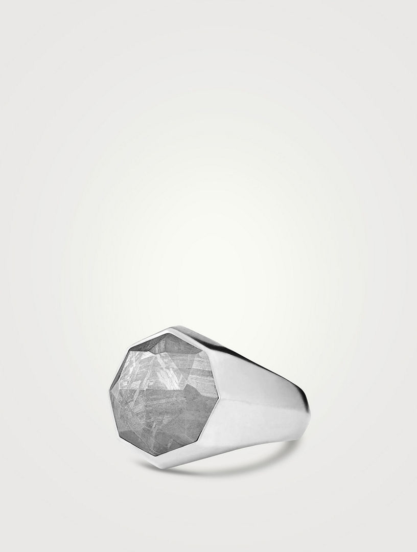 DAVID YURMAN Meteorite Faceted Signet Ring In Sterling Silver | Holt ...