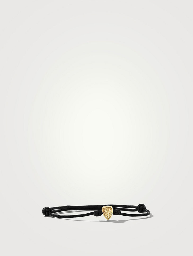 DAVID YURMAN St. Michael Black Cord Bracelet With 18k Yellow Gold ...