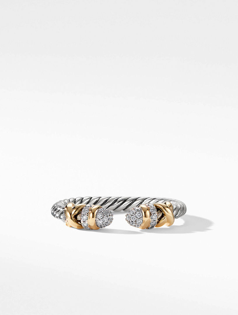 DAVID YURMAN Petite Helena Open Ring In Sterling Silver With 18k Yellow ...