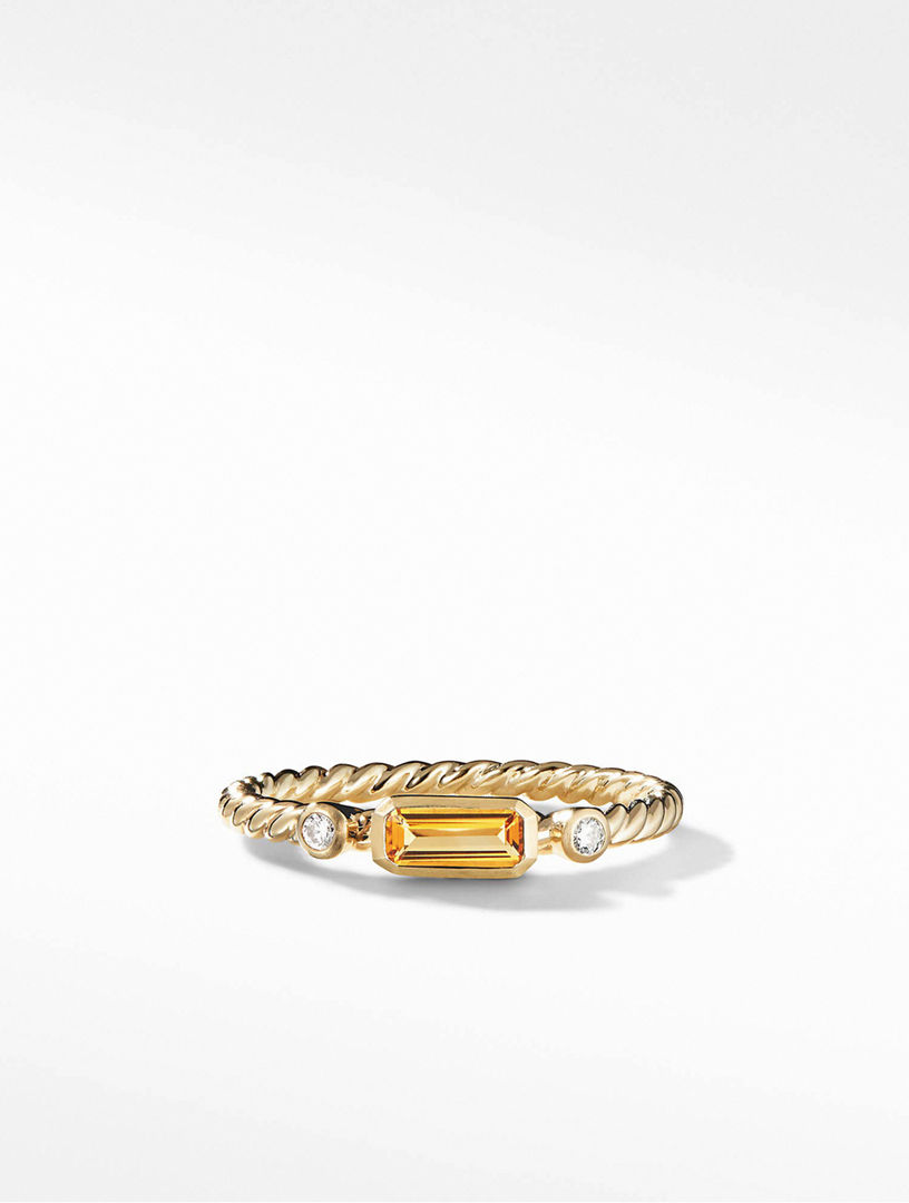 DAVID YURMAN Cable Collectibles® Stack Ring In 18k Yellow Gold With ...