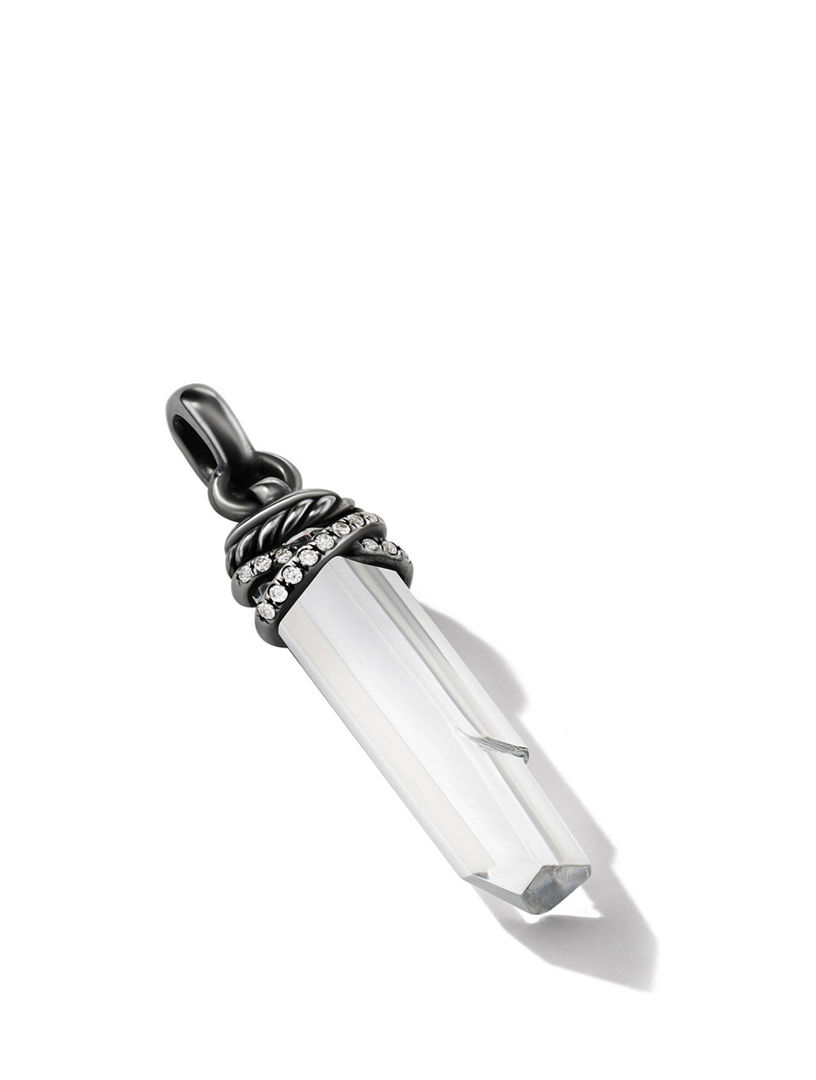 DAVID YURMAN Wrapped Crystal Amulet With Blackened Silver And Pavé ...