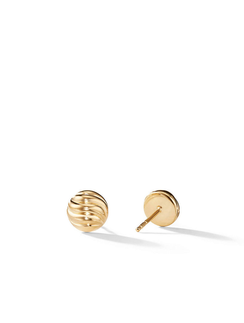 DAVID YURMAN Sculpted Cable Stud Earrings In 18k Yellow Gold | Holt Renfrew