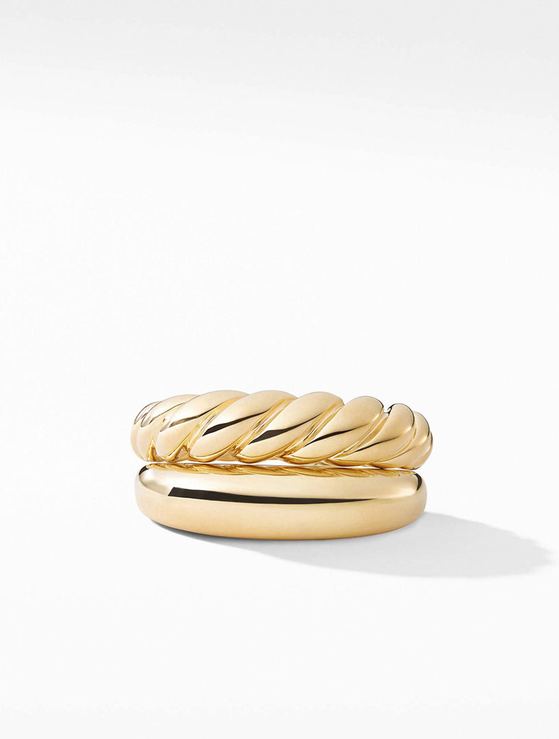 DAVID YURMAN Pure Form® Stack Rings In 18k Yellow Gold | Holt Renfrew