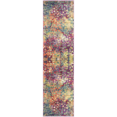 Safavieh Monaco Collection Doreen Abstract RunnerRug, Color: Pink Multi ...