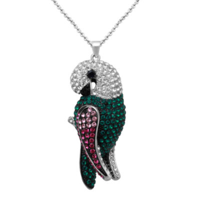 Alexandra Gem Lab-created Sapphire & Crystal Parrot Pendant | Roolia