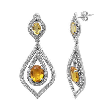 Alexandra Gem Lab-created Citrine & Crystal Earrings | Skazz
