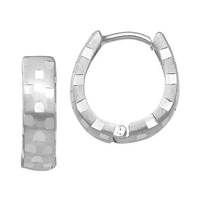 14K White Gold 14mm Round Hoop Earrings - JCPenney