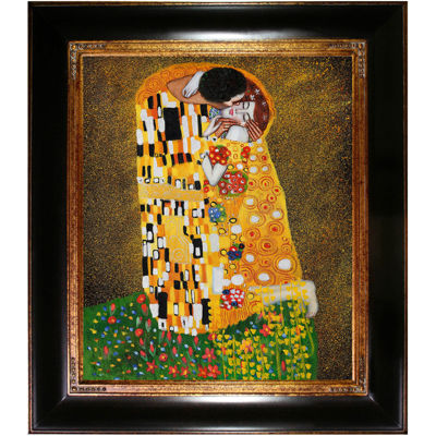 The Kiss Framed Canvas Wall Art | Leedo