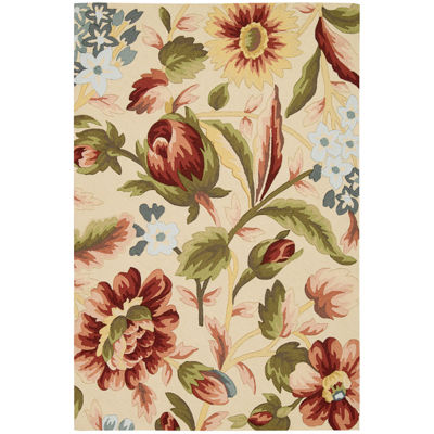 Nourison Rose Hand-hooked Rectangular Rugs | Fiveopia