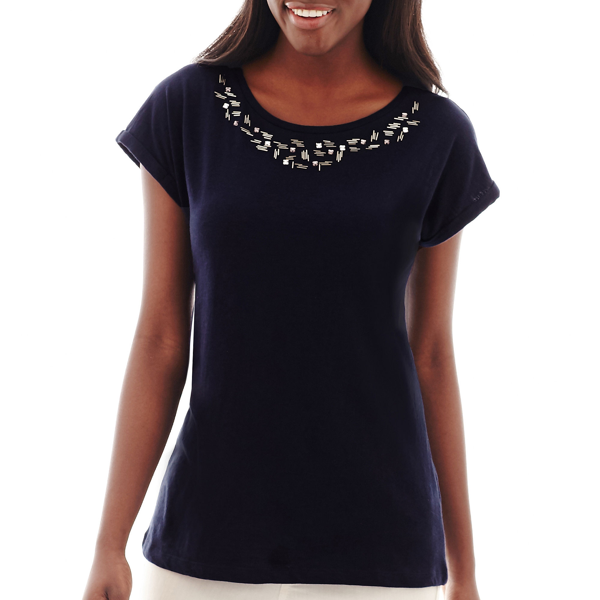 UPC 021813080034 - Stylus Short-Sleeve Embellished Novelty T-Shirt ...
